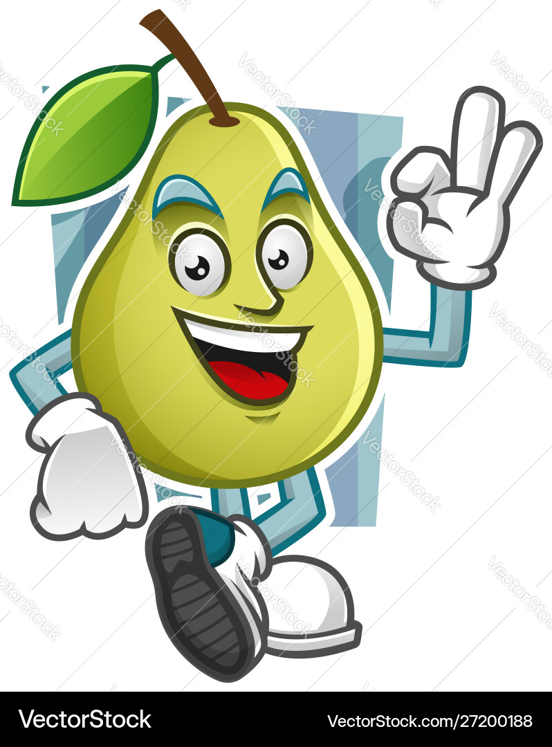 Pear character design or mascot perfect Royalty Free Vector
