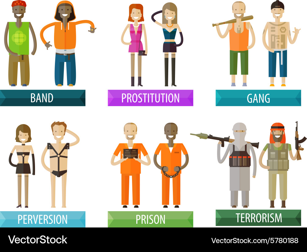 People logo design template gang criminal Vector Image