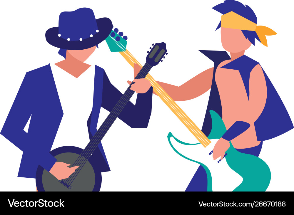 People musicians concert event design Royalty Free Vector