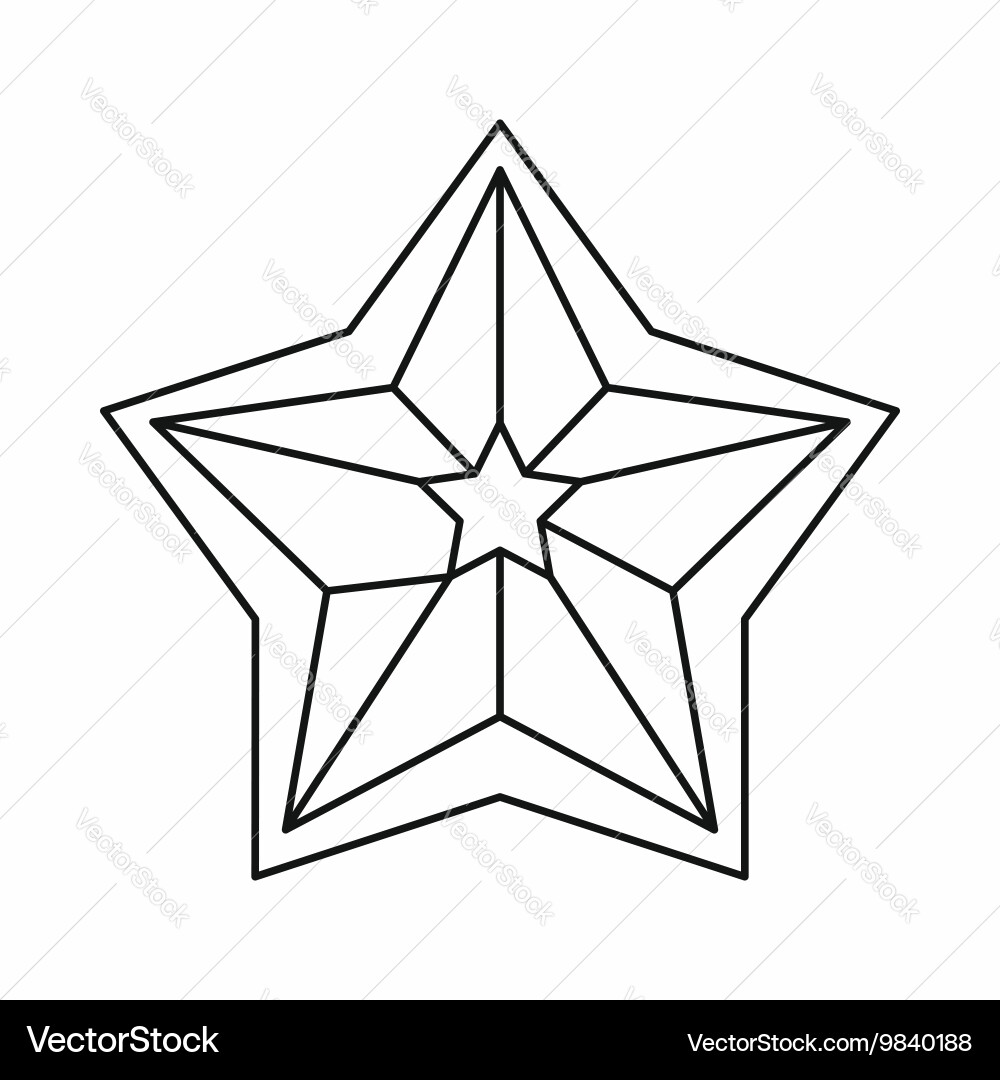 Star icon outline style Royalty Free Vector Image