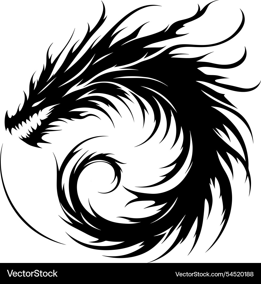 Stylized dragon design Royalty Free Vector Image