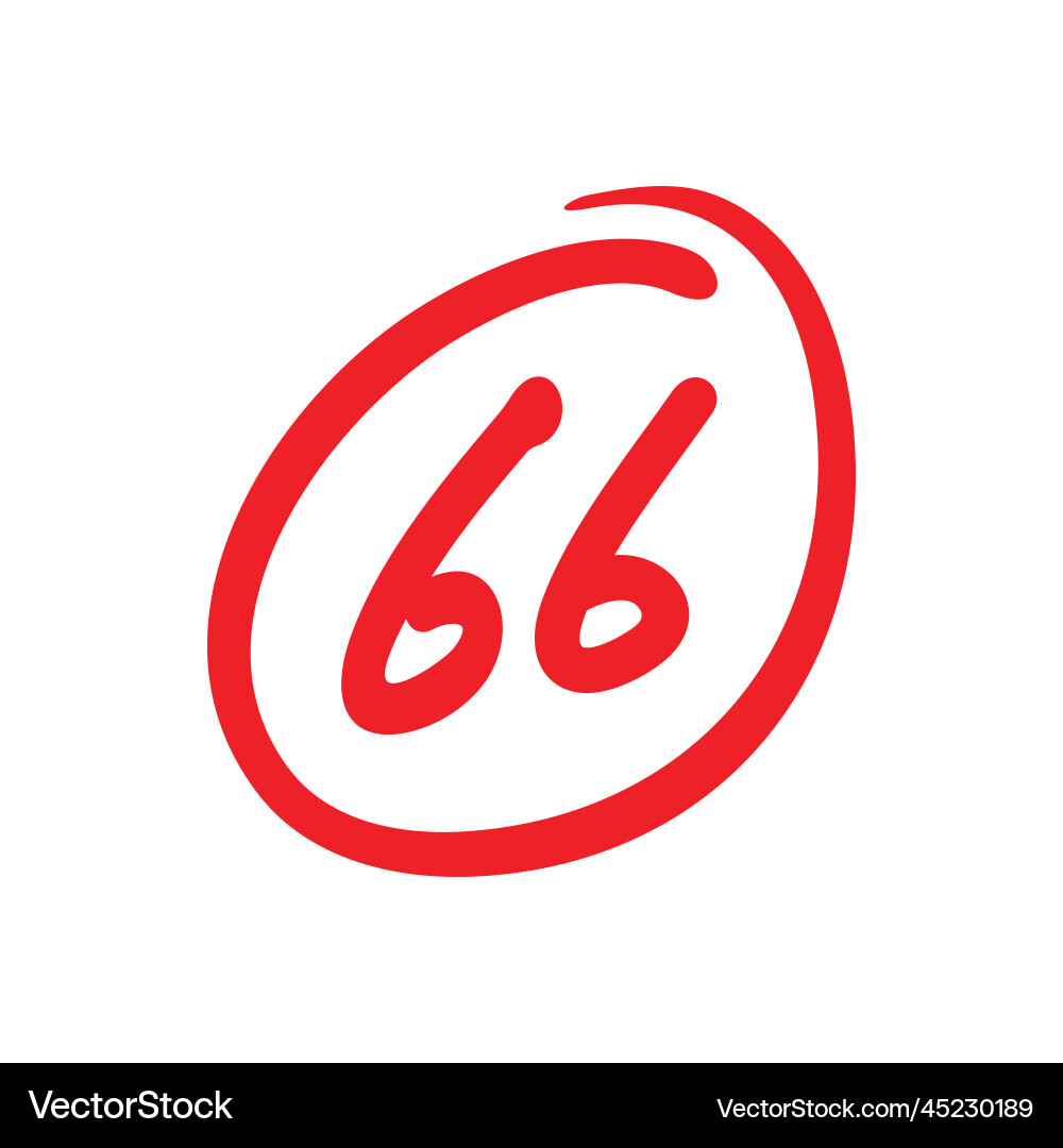 66 point test score sixty six points grade result Vector Image