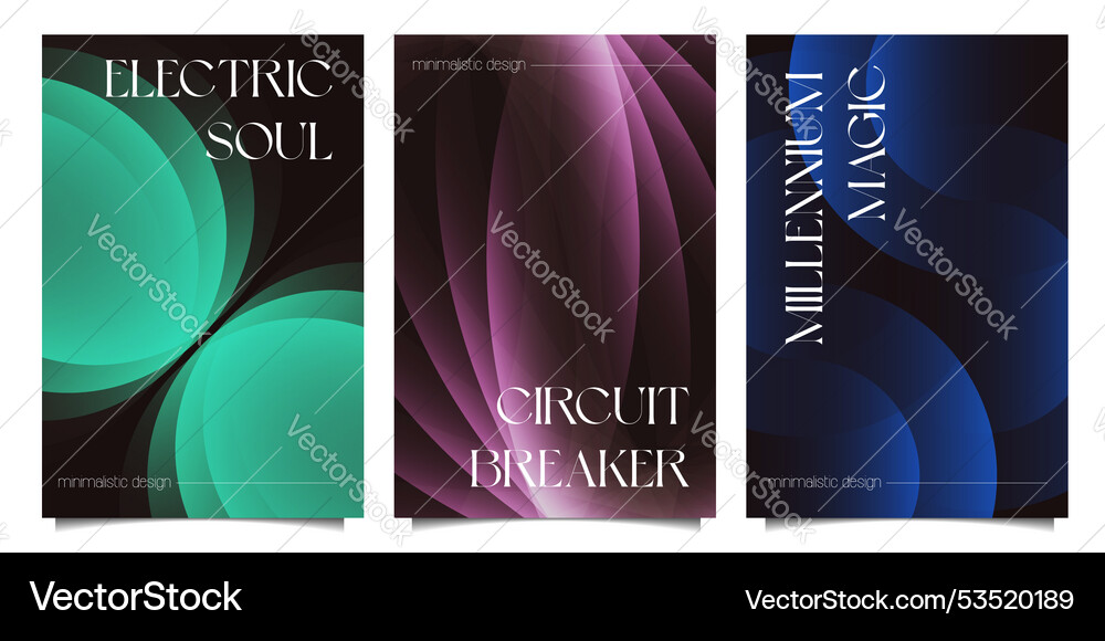Abstract geometric gradient posters set Royalty Free Vector
