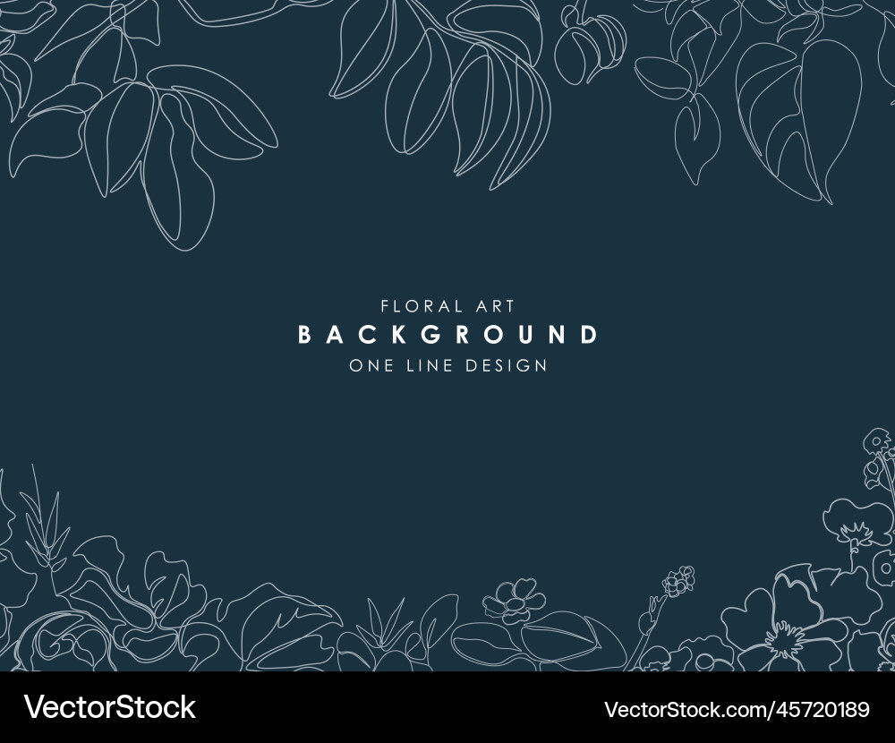 Beautiful floral hand drawn blue background one Vector Image