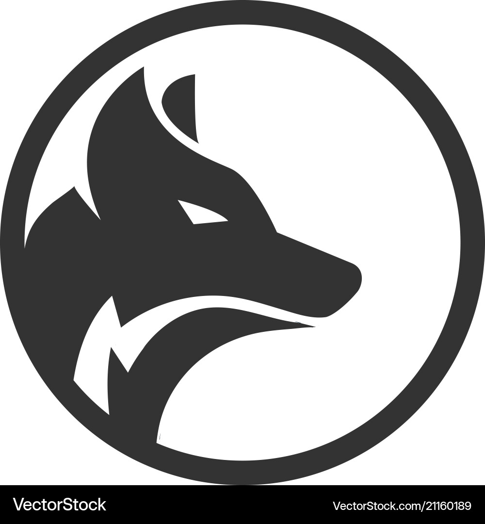 Circle wolf logo design concept Royalty Free Vector Image