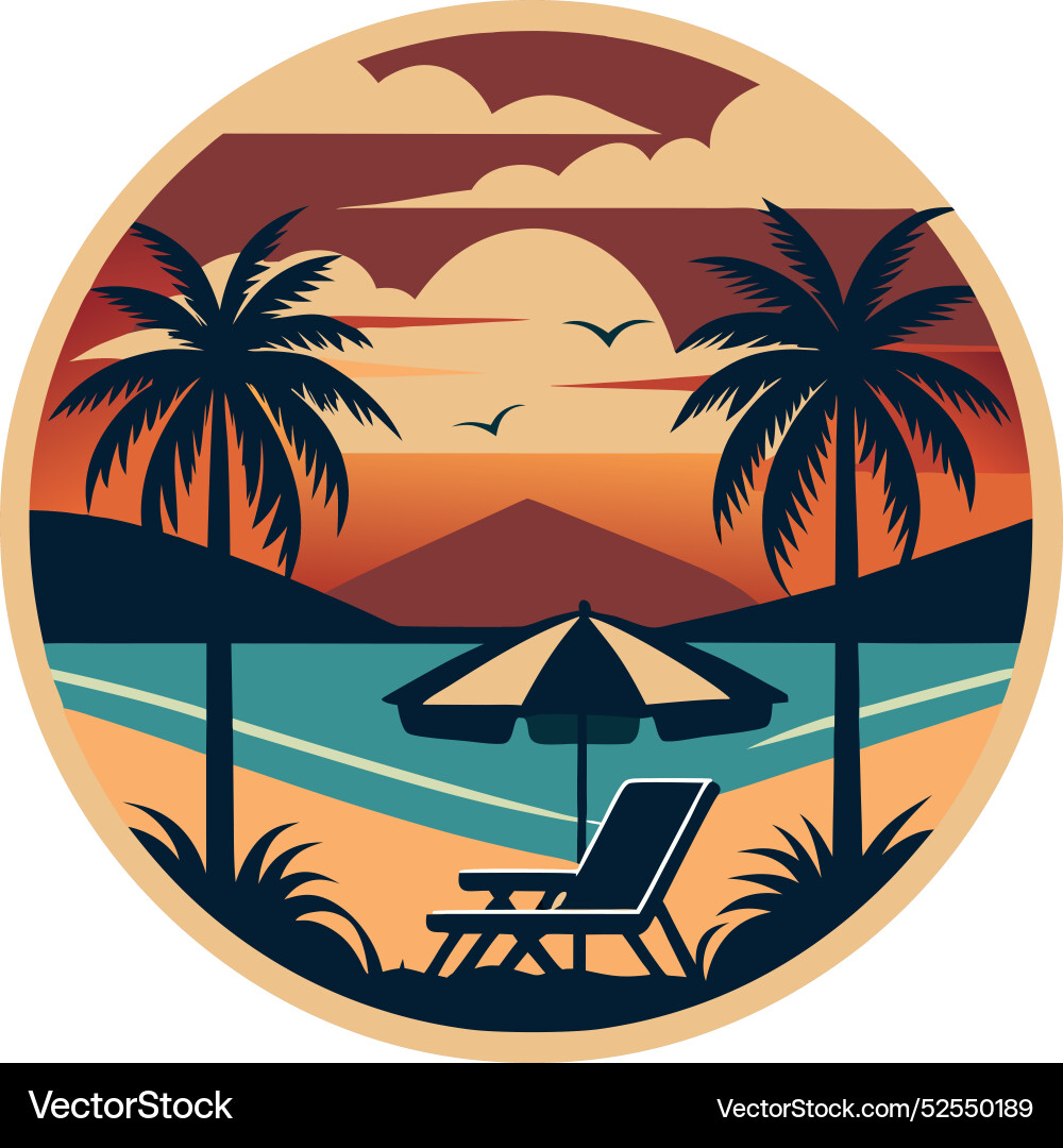 Coconut tree and summer Royalty Free Vector Image