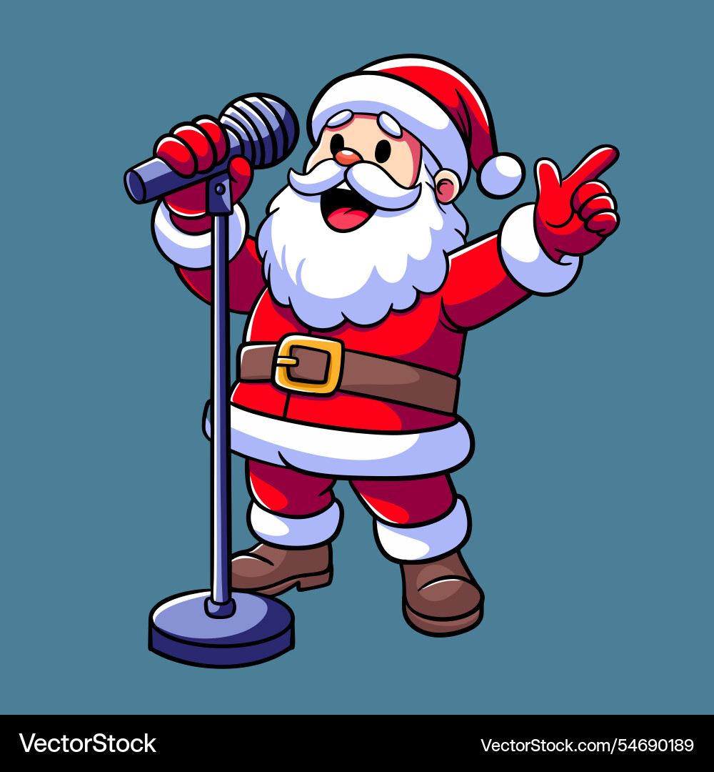 Cute santa running cartoon character chibi style Vector Image