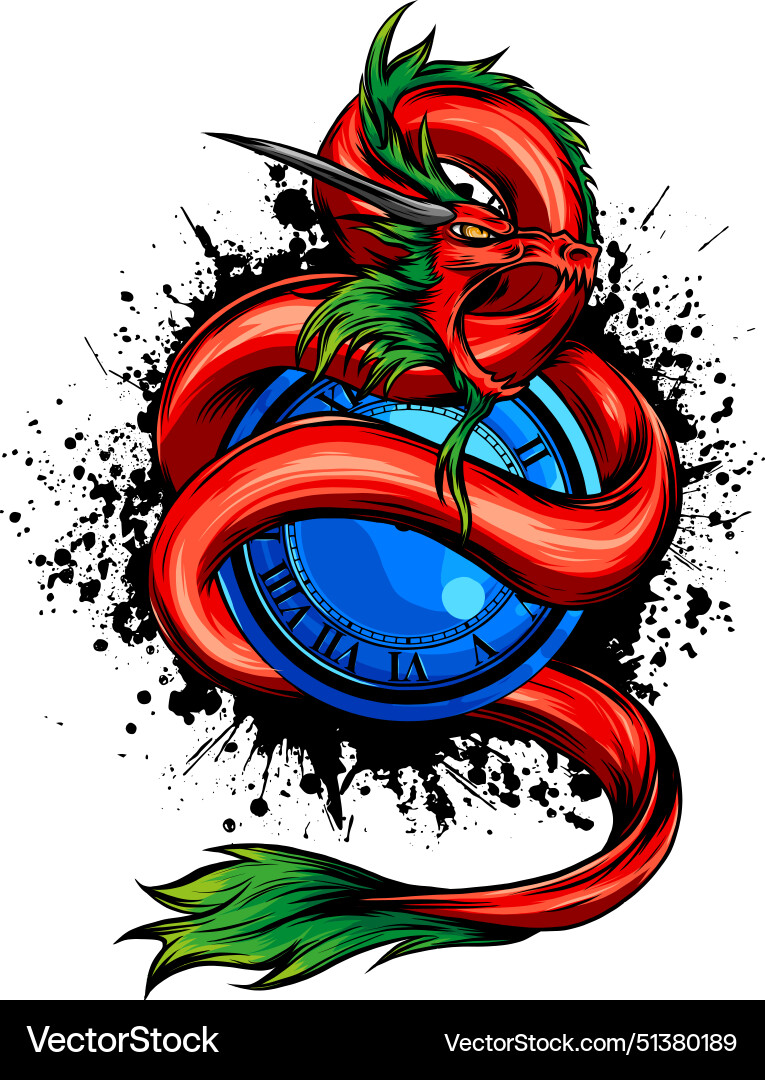 Draw of colored dragon design Royalty Free Vector Image