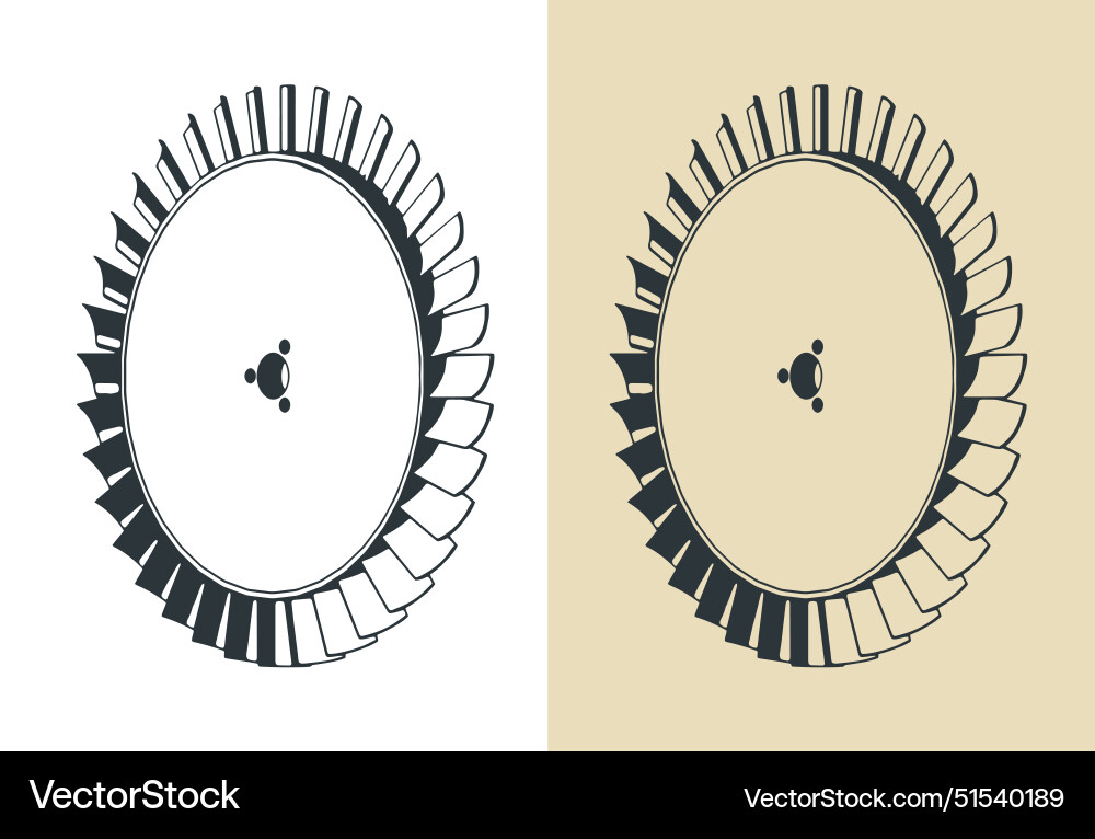Engine compressor blisk Royalty Free Vector Image