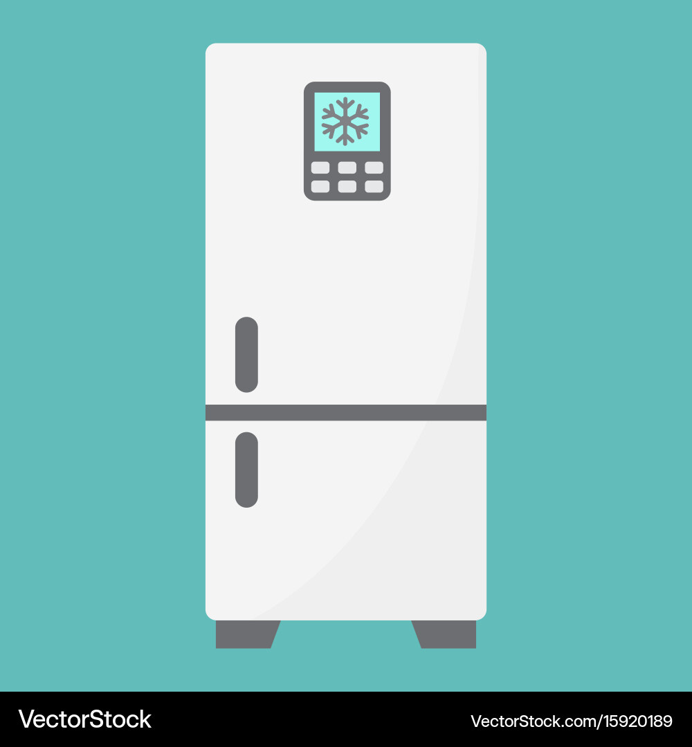 Fridge flat icon refrigerator and appliance Vector Image