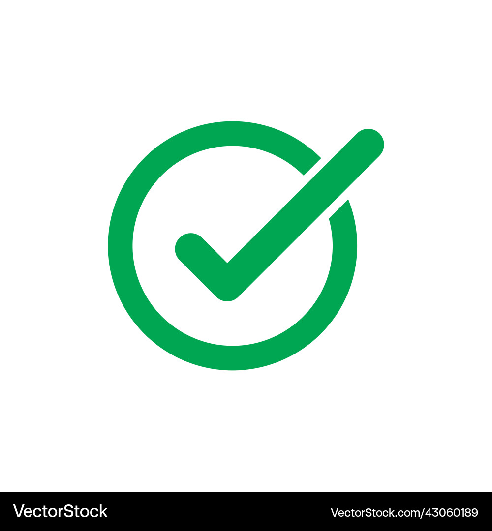 Green check mark icon or logo Royalty Free Vector Image