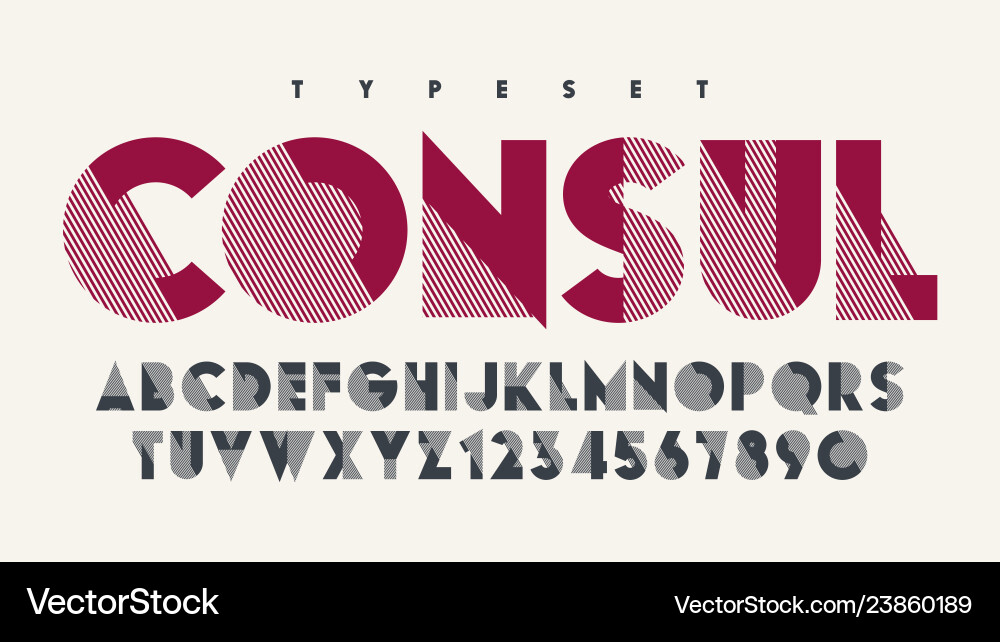 Original Display Schriftart Design Alphabet Schriftart Vector Image