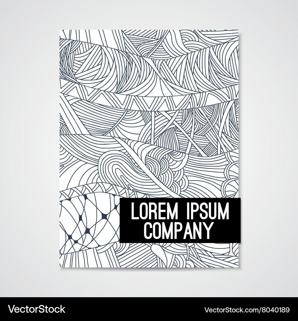 Poster with hand drawn doodle pattern Royalty Free Vector
