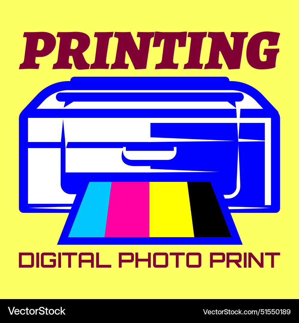 Printing color digital photo Royalty Free Vector Image