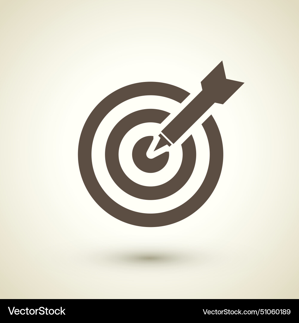 Retro style target with dart icon Royalty Free Vector Image