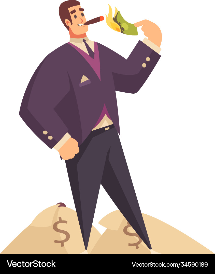 Smoking with money composition Royalty Free Vector Image
