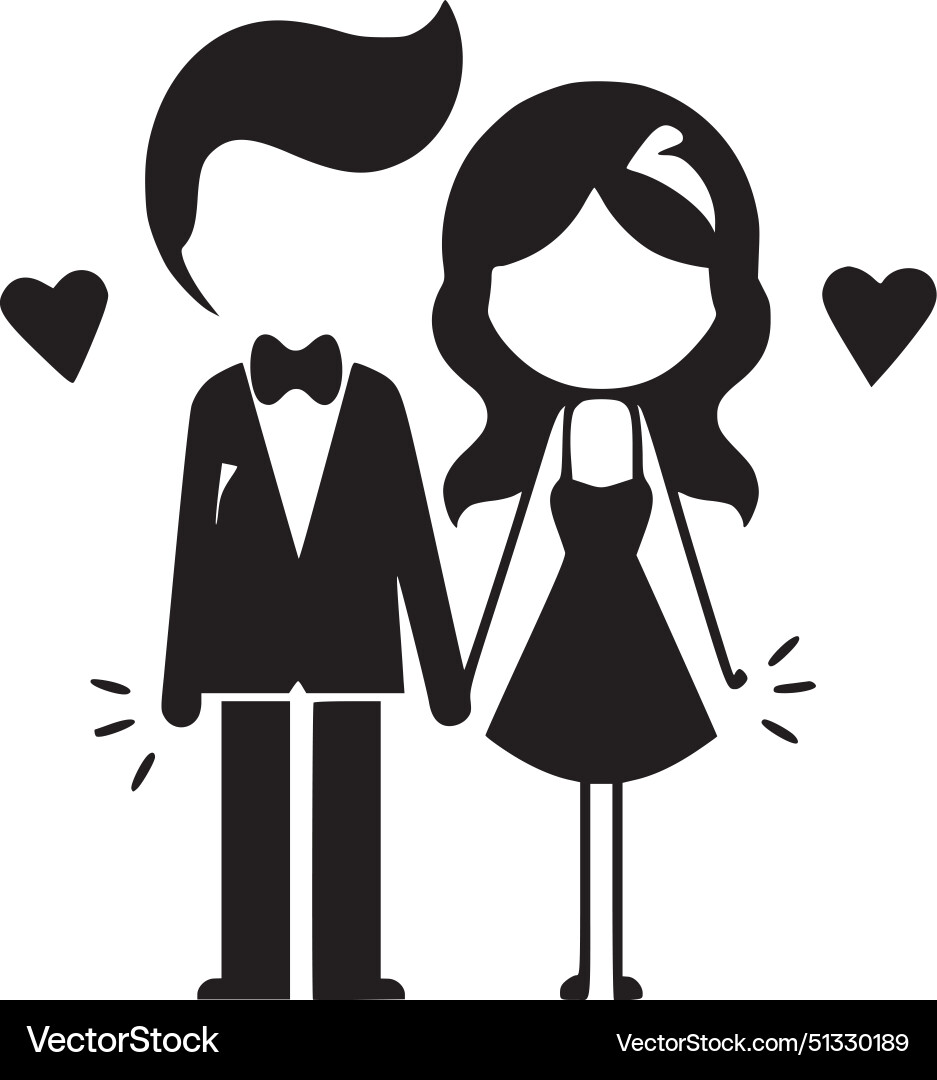 Wedding - black and white isolated icon Royalty Free Vector