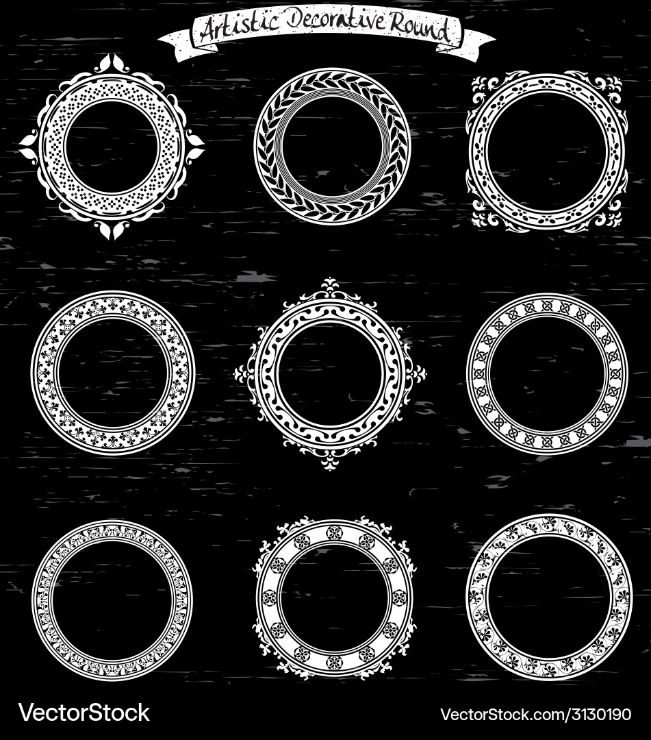 Artistic decorative round Royalty Free Vector Image