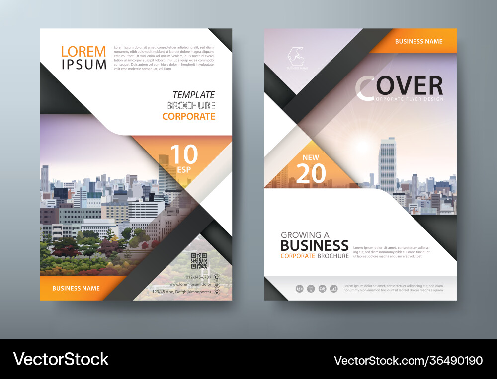 Book cover flyer template layout in a4 size Vector Image