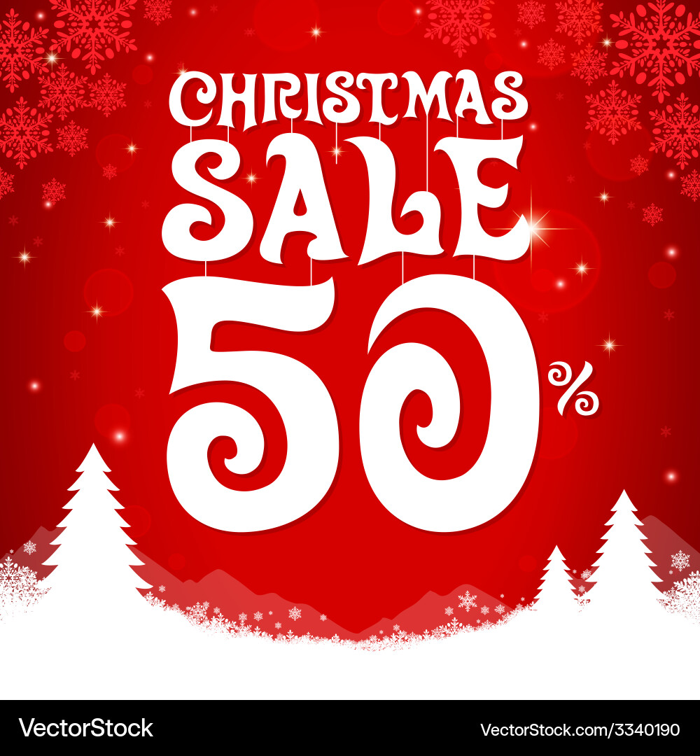 Christmas Sale - 50% Off Royalty Free Vector Image