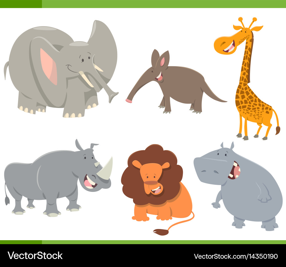 Cute safari animals set Royalty Free Vector Image