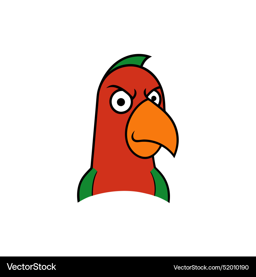 Eclectus parrot bird angry icon Royalty Free Vector Image