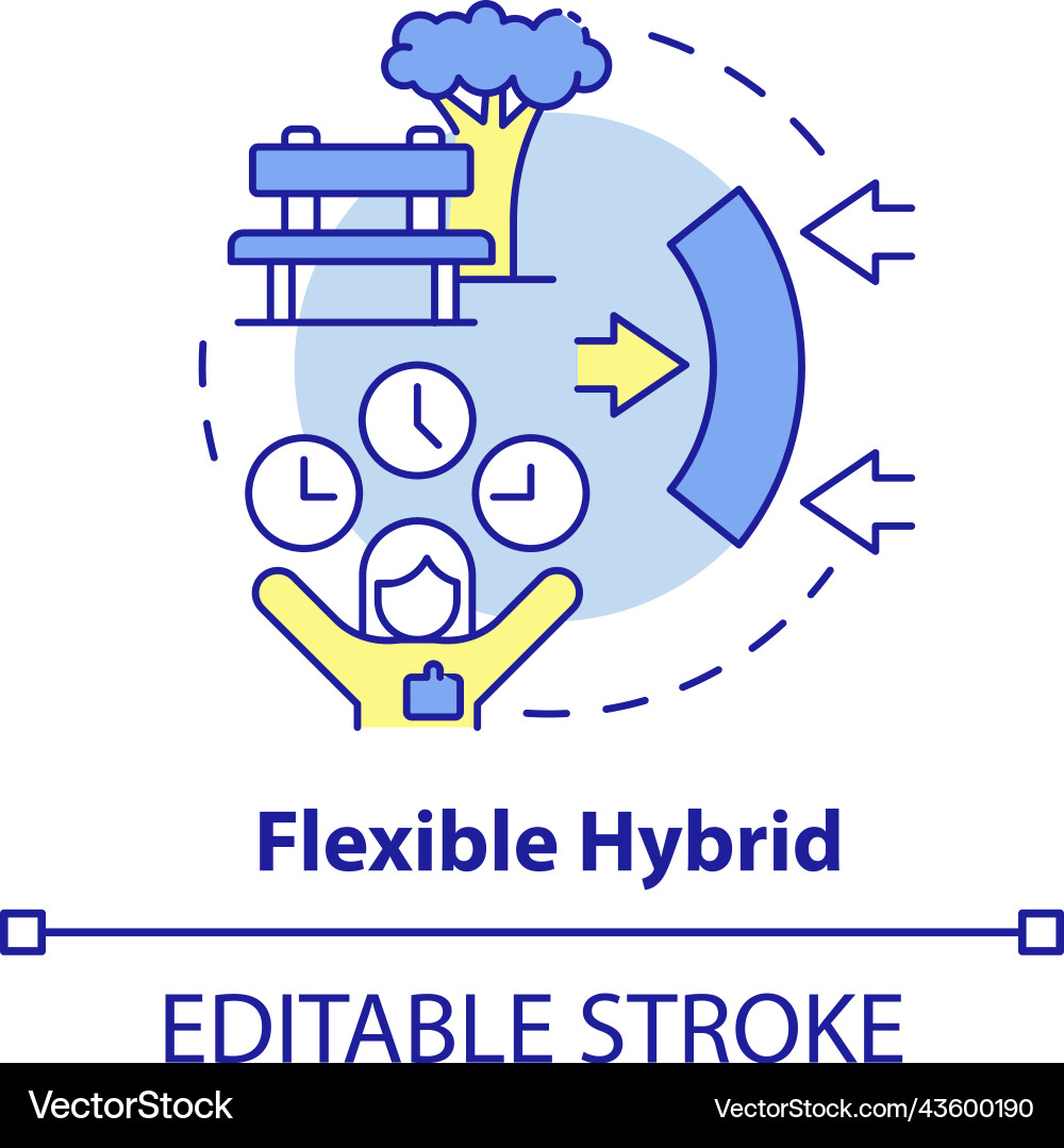 Flexible hybrid concept icon Royalty Free Vector Image