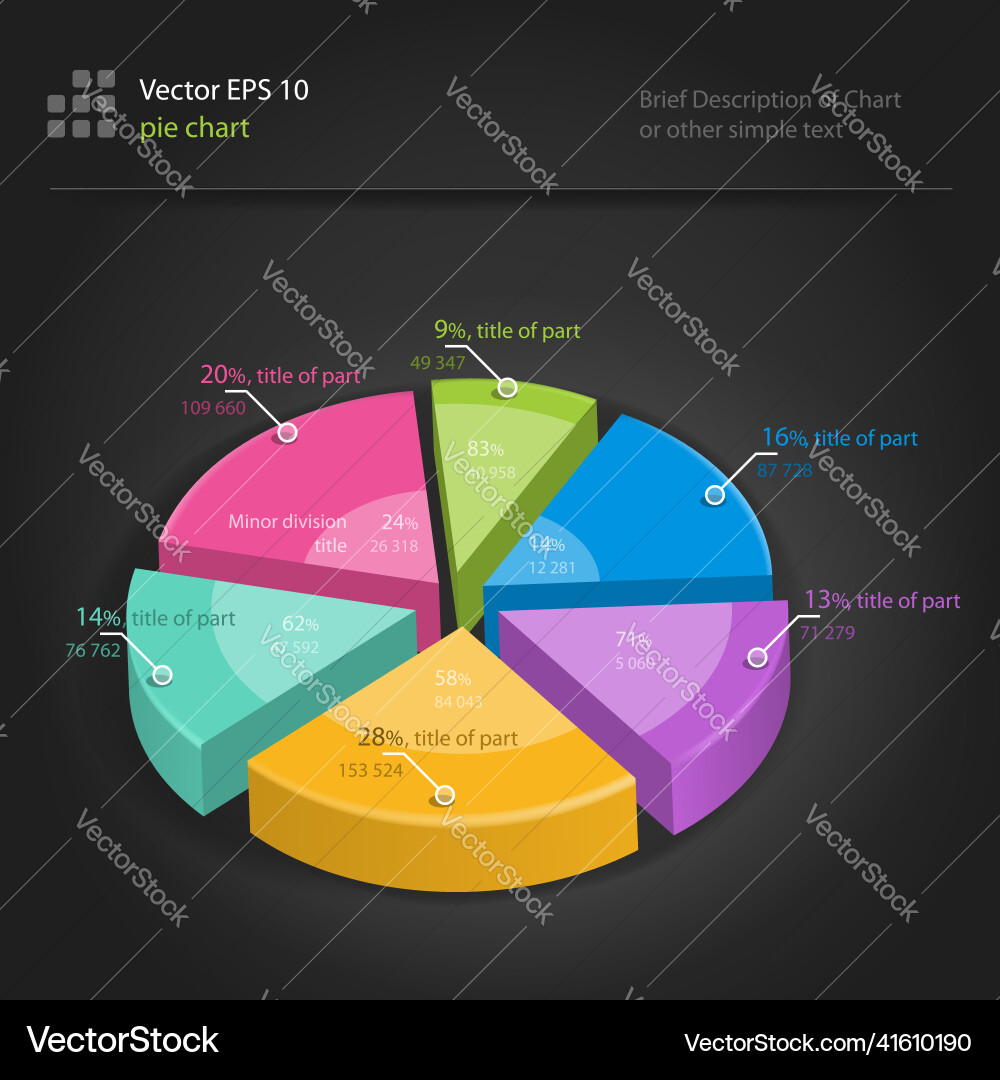 Infographics pie chart Royalty Free Vector Image