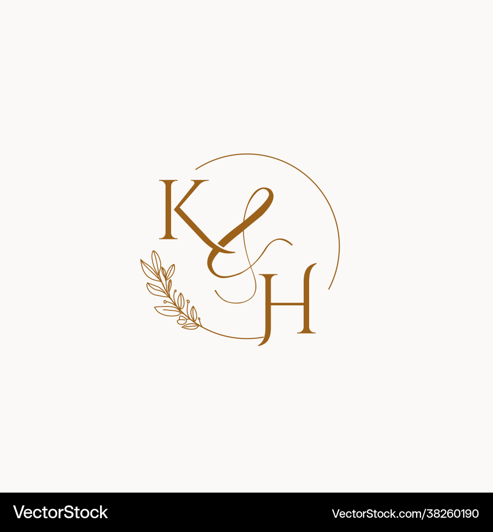 Kh initial wedding monogram logo Royalty Free Vector Image