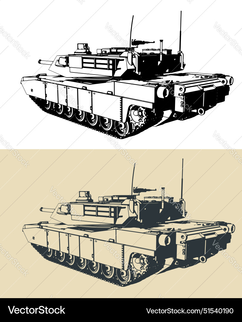 M1 abrams armored tank Royalty Free Vector Image