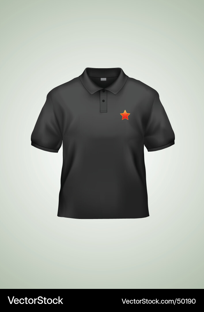 Men's Polo Shirt - Black Royalty Free Vector Image