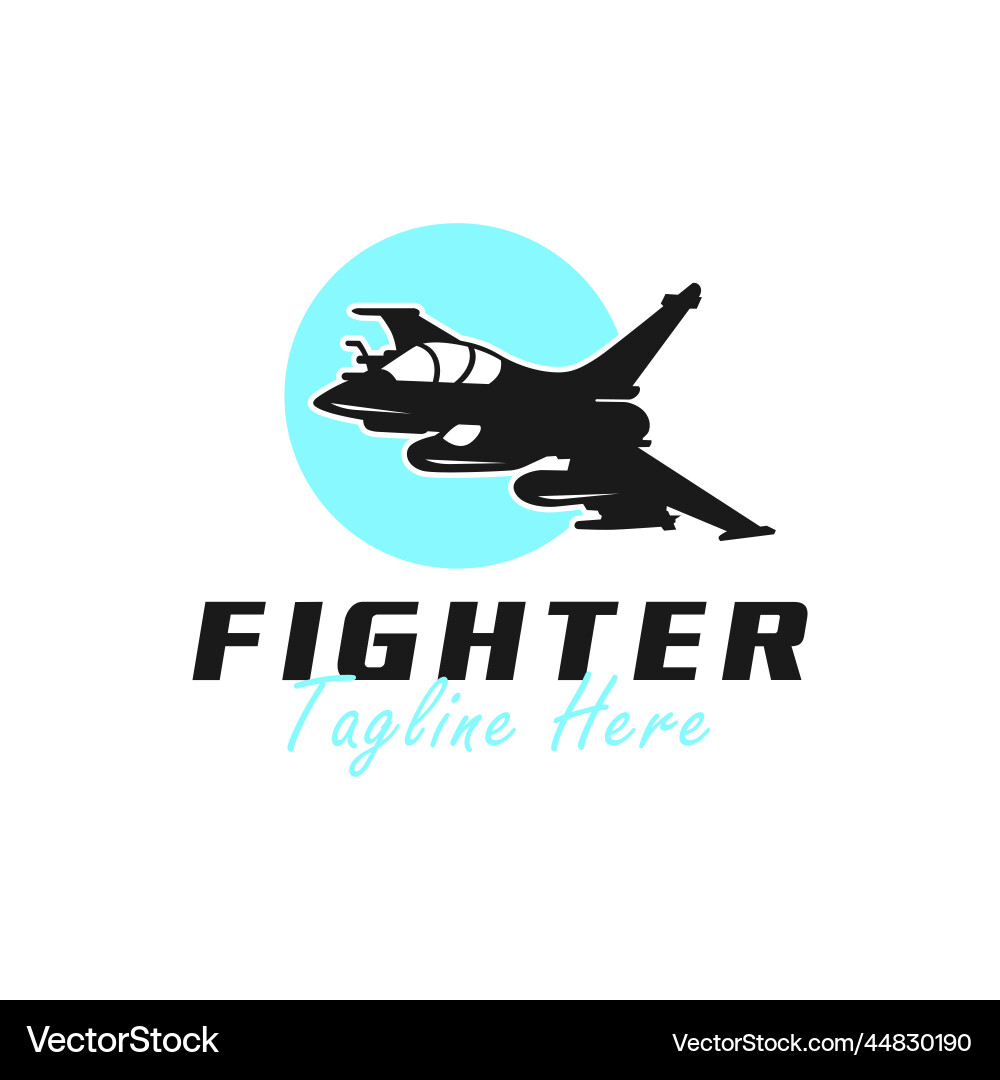 Military fighter plane logo Royalty Free Vector Image