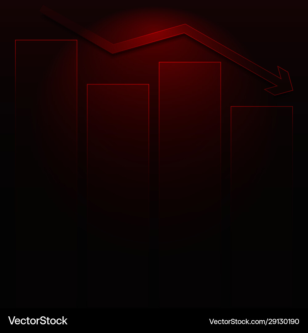 Red graph stocks fall Royalty Free Vector Image