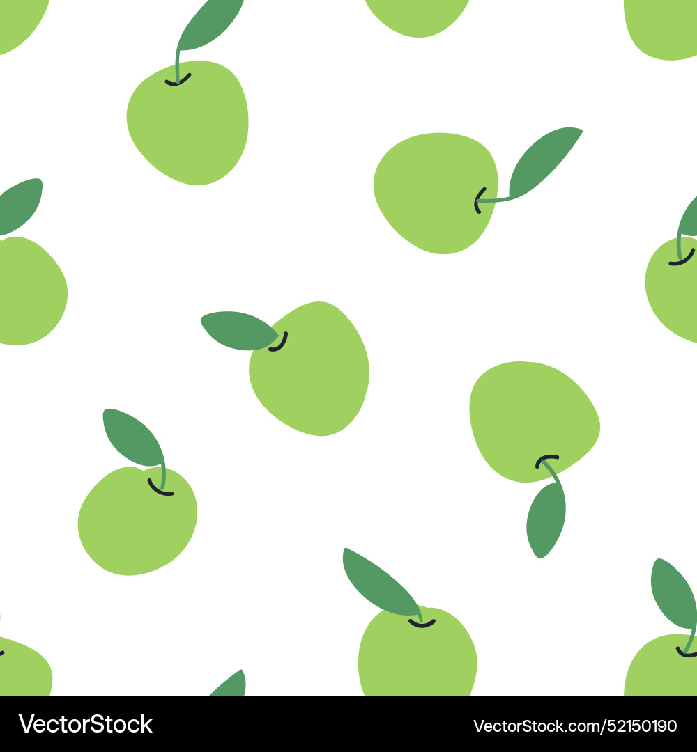 Seamless apple pattern fresh green fruits Vector Image