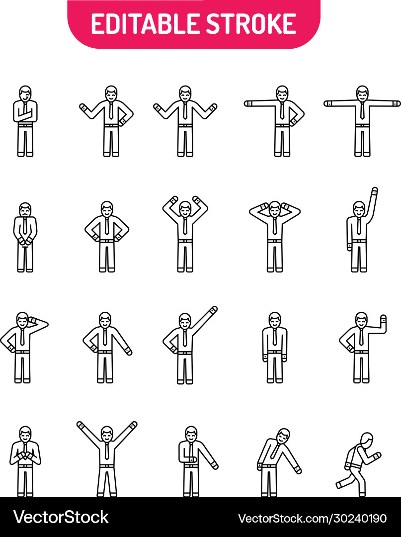 Stick Figures in Dynamic Poses Royalty Free Vector Image