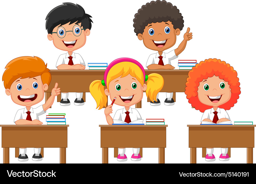Children Learning in Classroom Royalty Free Vector Image