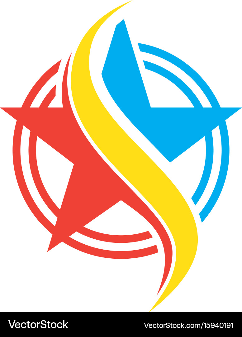 Circle star swirl logo Royalty Free Vector Image