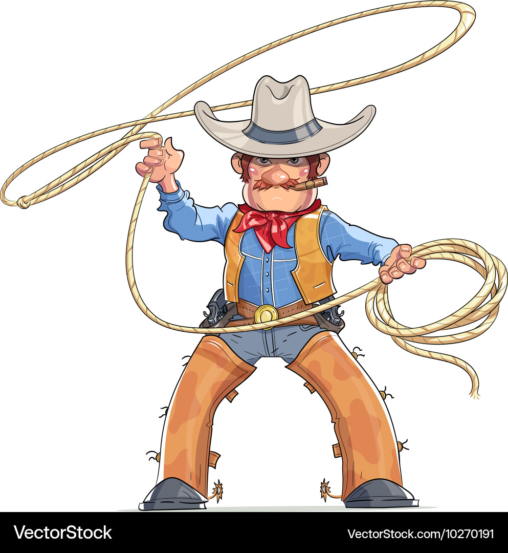 Cowboy with lasso american Royalty Free Vector Image