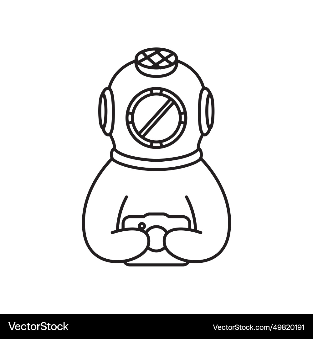 Diving helmet icon logo design Royalty Free Vector Image