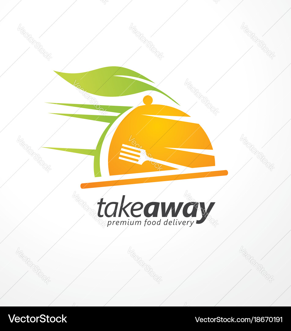 Food Delivery Logo - Plate & Fork – Royalty-Free Vector | VectorStock