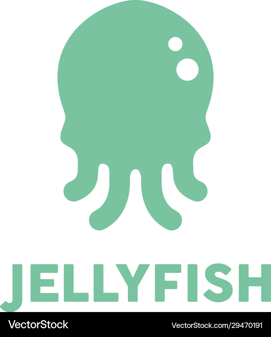 Funny squid jellyfish octopus cartoon logo Vector Image