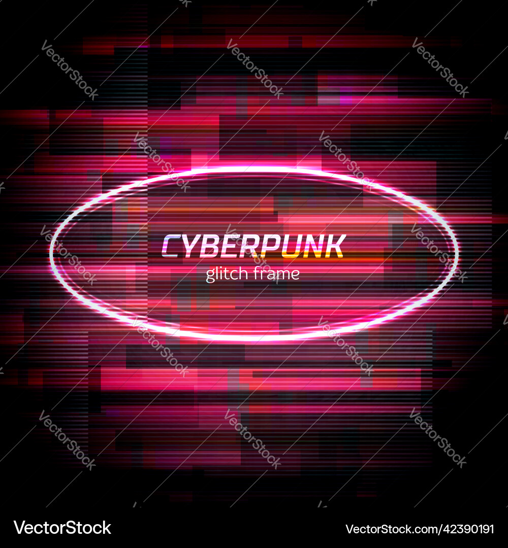 Glitch cyberpunk frame with technology error Vector Image