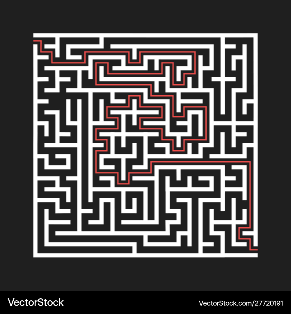 Labyrinth shape design element Royalty Free Vector Image