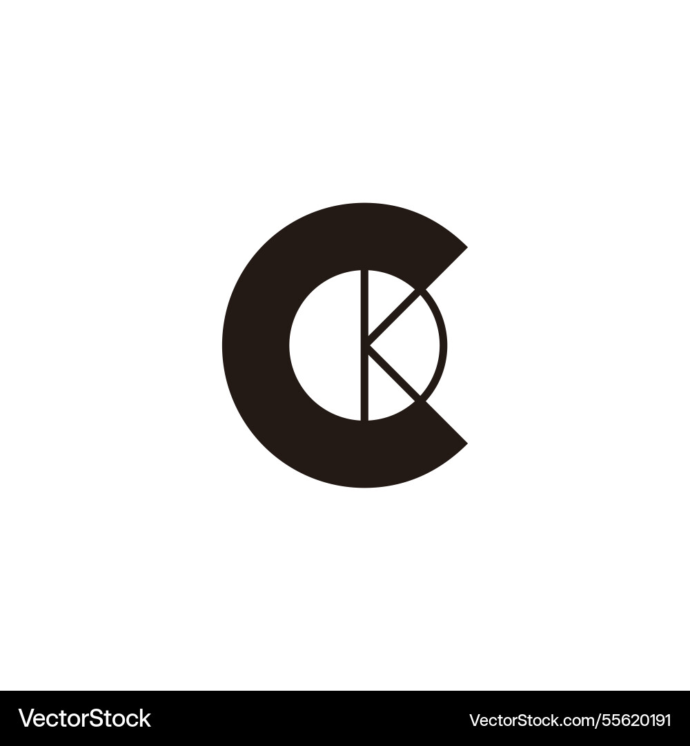 Letters cdk simple geometric outlines logo Vector Image