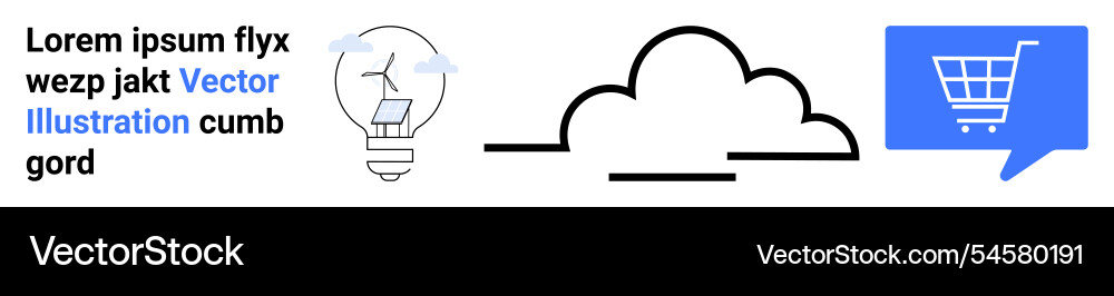 Lightbulb cloud and shopping cart symbols Vector Image