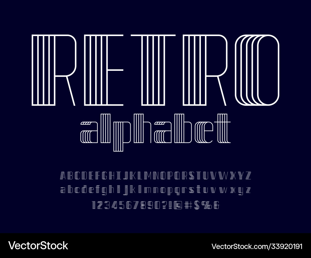 Line font Royalty Free Vector Image - VectorStock
