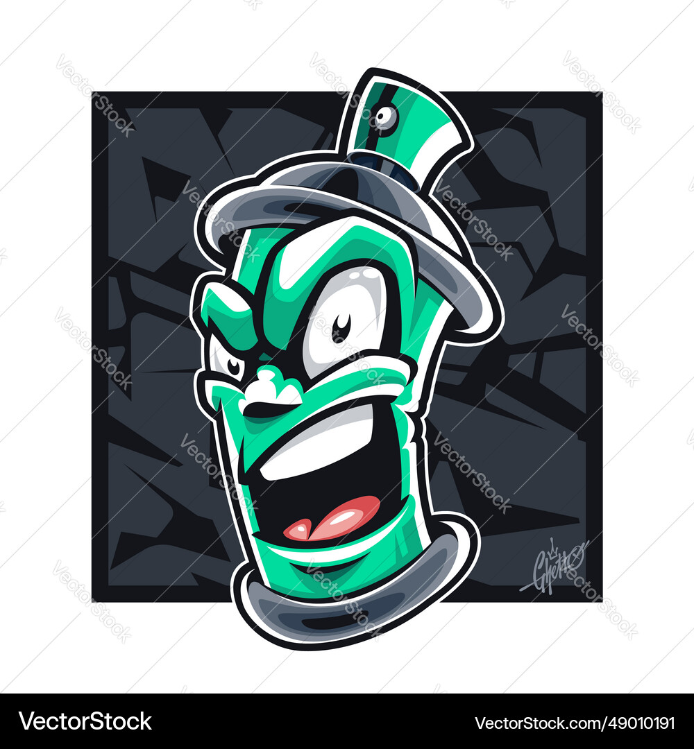 Mad Spray Can Graffiti Character Royalty Free Vector Image