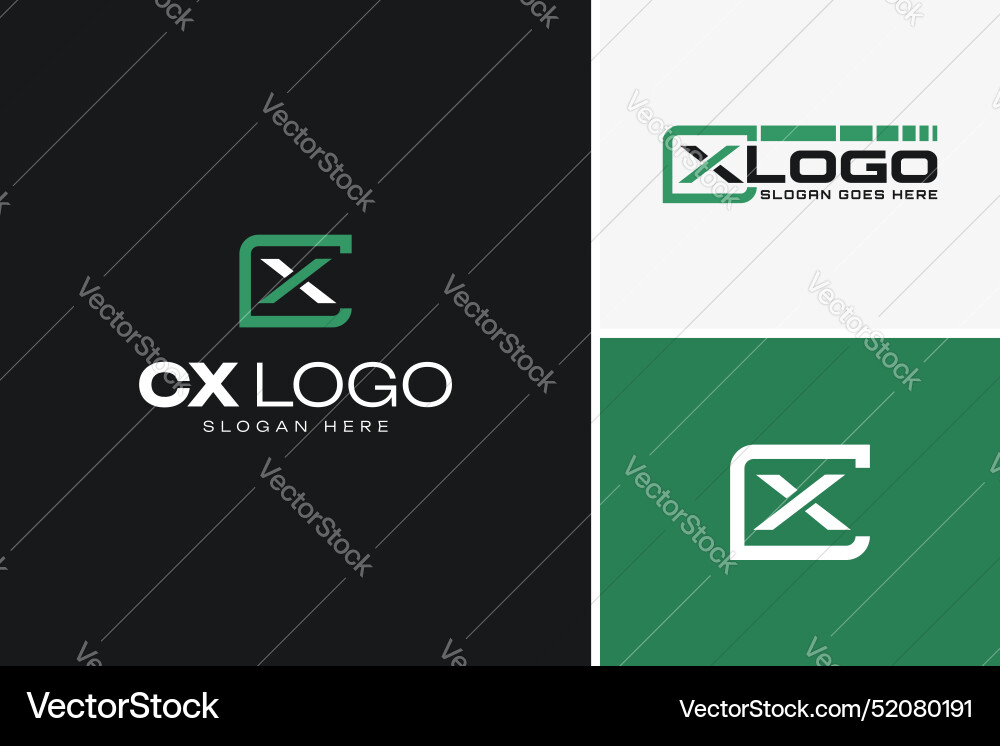 Minimalist letter c x logo design template Vector Image