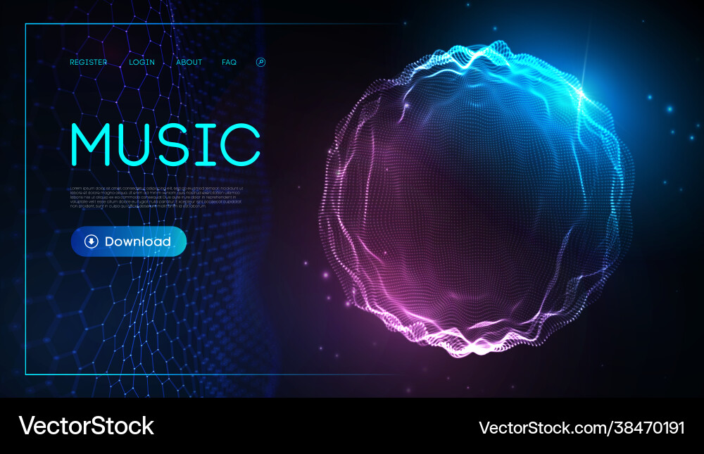 Music wave technology sphere particle big Vector Image
