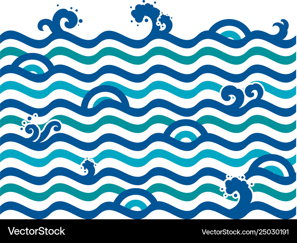 Ocean wave wallpaper Royalty Free Vector Image
